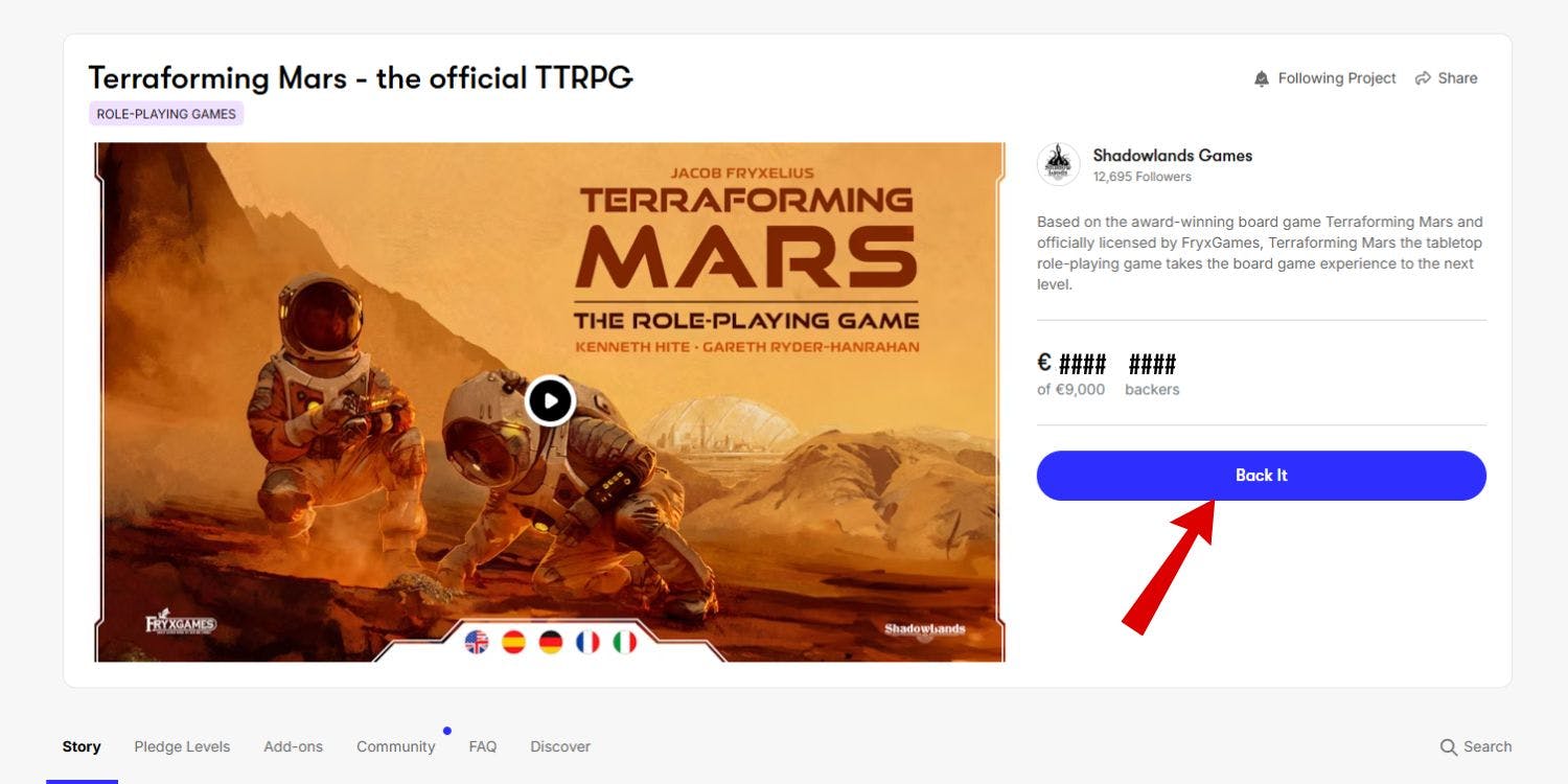 Terraforming Mars - the official TTRPG Project Update: HOW TO PLEDGE, LANGUAGES AVAILABLE AND ...