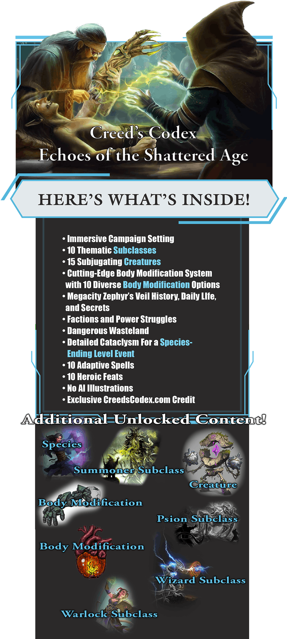 Creed's Codex: Echoes of the Shattered Age 5E Campaign Setting - BackerKit