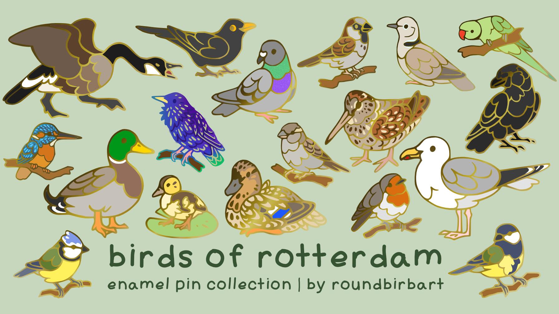 Birds of Rotterdam - Enamel Pins - BackerKit
