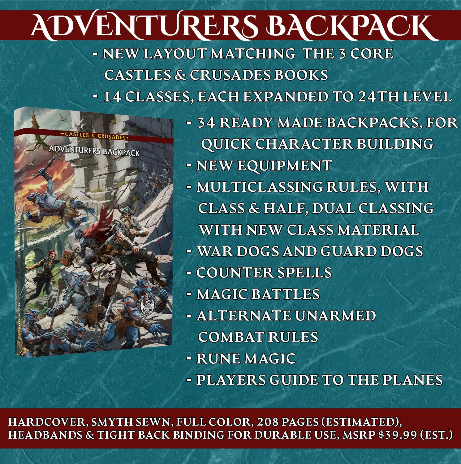 Castles & Crusades Adventurers Backpack REFORGED! - BackerKit