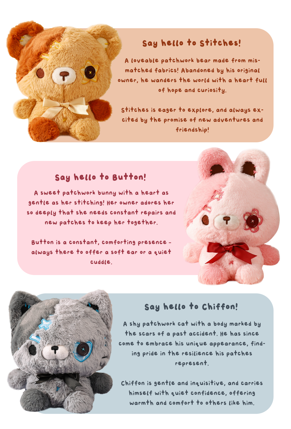 Patchwork Pals - Plushies, Pins & More - BackerKit